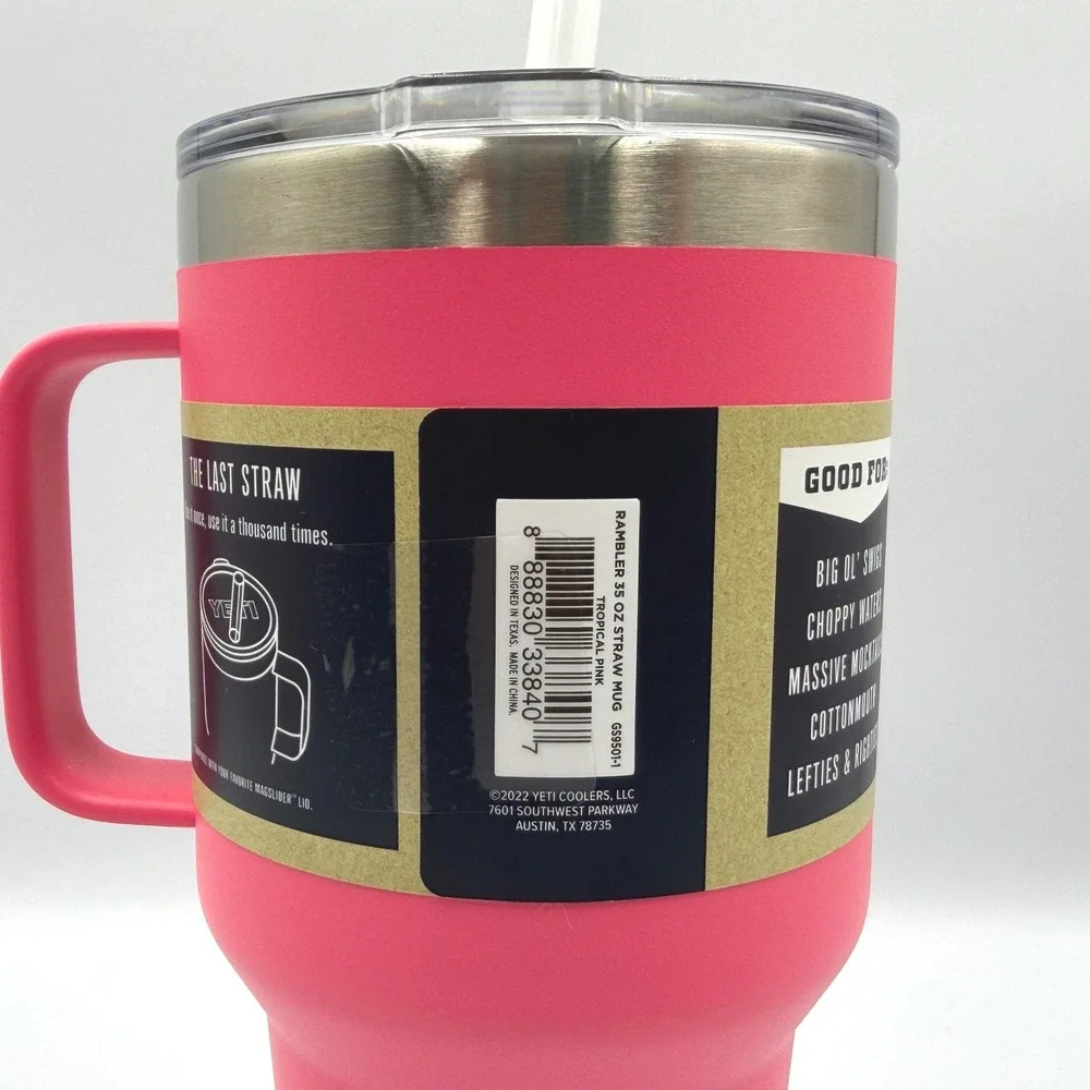 Yeti | Dining | Yeti Rambler Mug 35 Oz Tropical Pink New Straw Lid ...